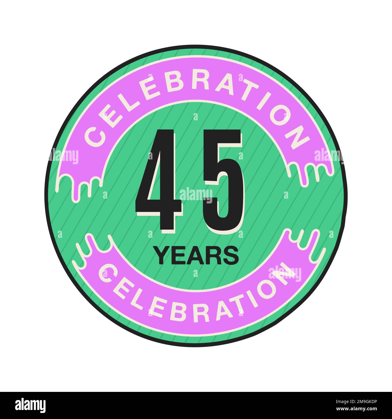 45 years Anniversary Logo Template. Wedding badge in flat modern style ...