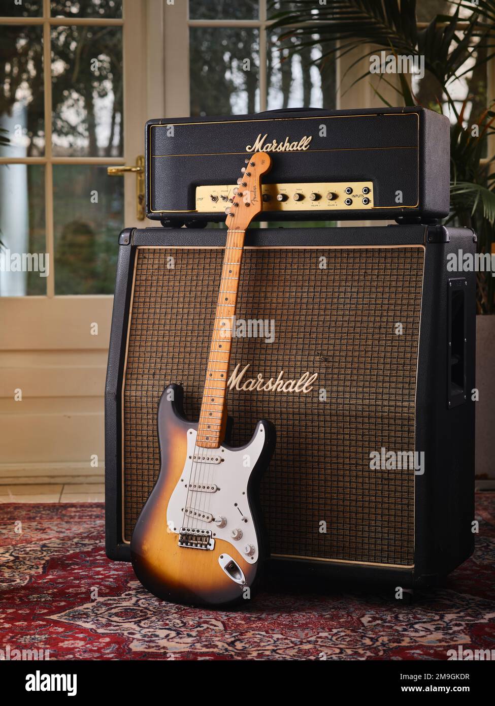 1956 Fender Stratocaster in sunburst finish Stock Photo - Alamy