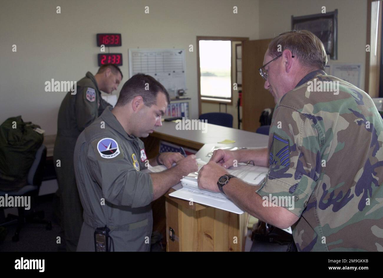 At Flight Operations, aircrew members of the 128th Air Refueling Wing ...
