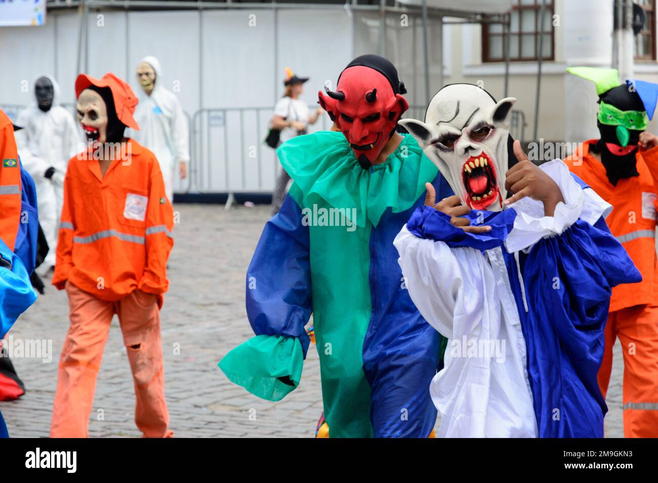 Maragogipe, Bahia, Brazil - February 27, 2017: Group of people parading ...