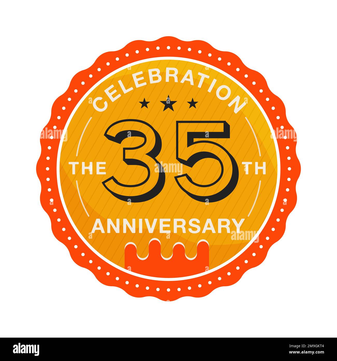 35 years Anniversary Logo Template. Wedding badge in flat modern style ...