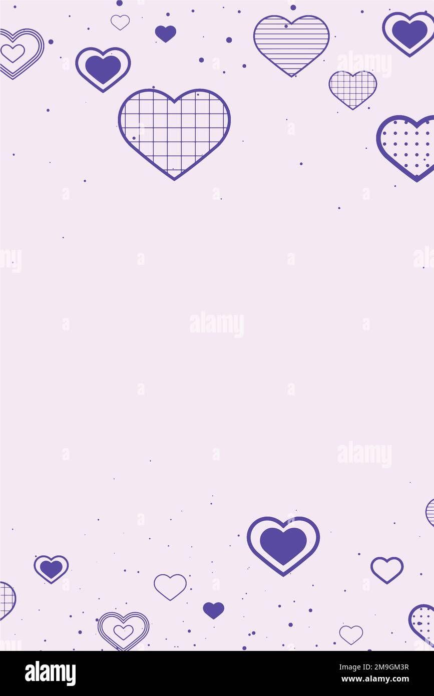 Vector purple border decorated with hearts Stock Vector Image & Art - Alamy