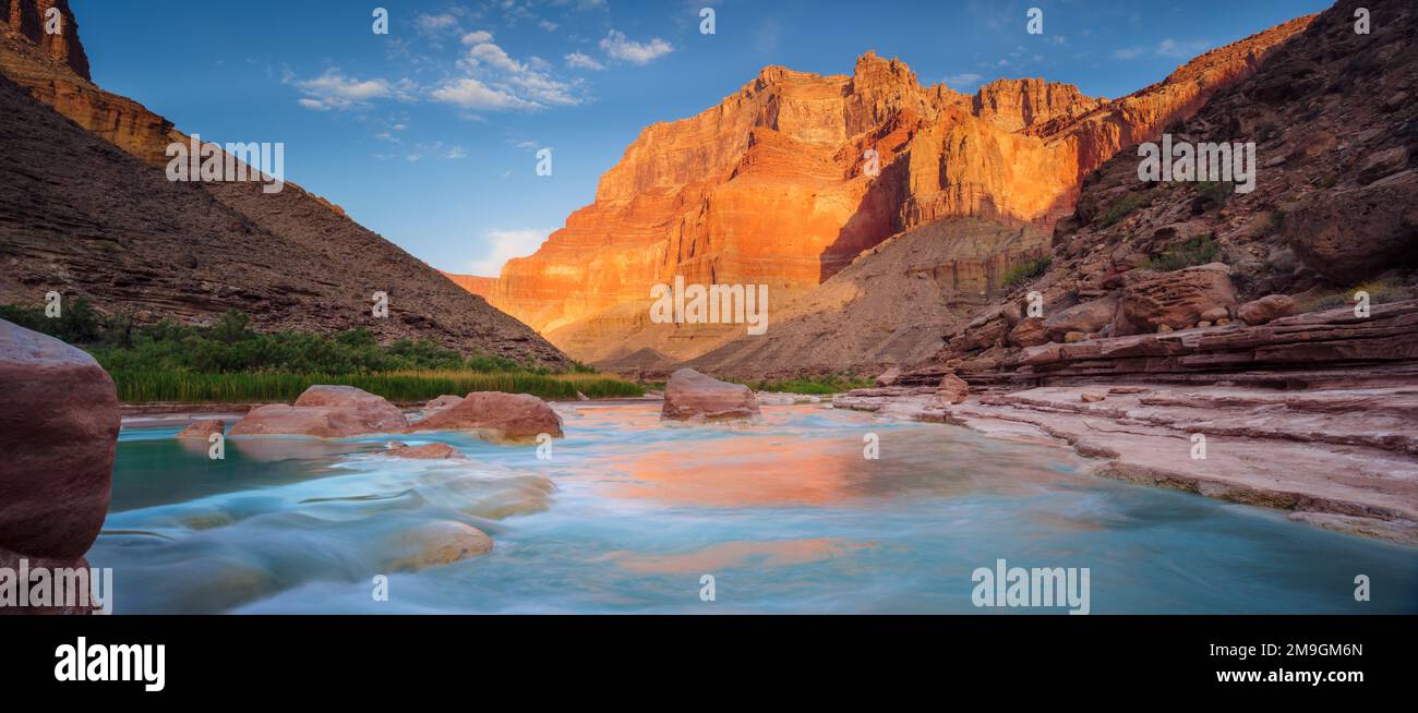 Landscape with view of Little Colorado River, Grand Canyon, Chuar Butte ...