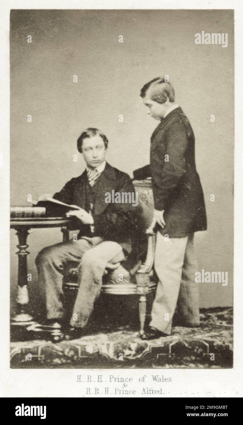 Albert, Prince of Wales, with Prince Alfred, sons of queen Victoria ...