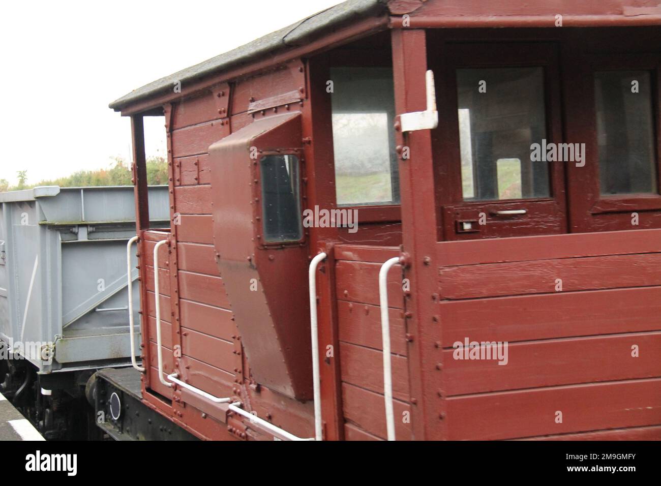 A Vintage Guards Van On a Freight Wagon Train Stock Photo - Alamy