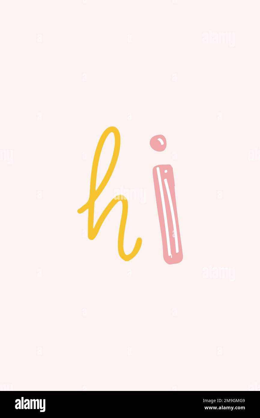 Hi doodle word colorful vector clipart Stock Vector Image & Art - Alamy