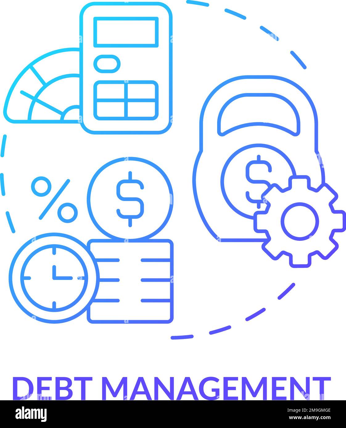 Debt management blue gradient concept icon Stock Vector Image & Art - Alamy