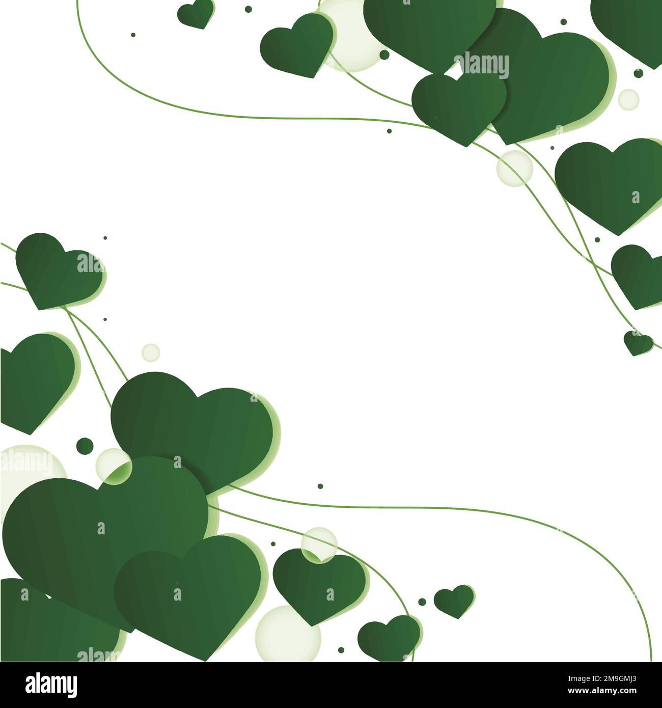 Vector green heart side border background Stock Vector Image & Art - Alamy