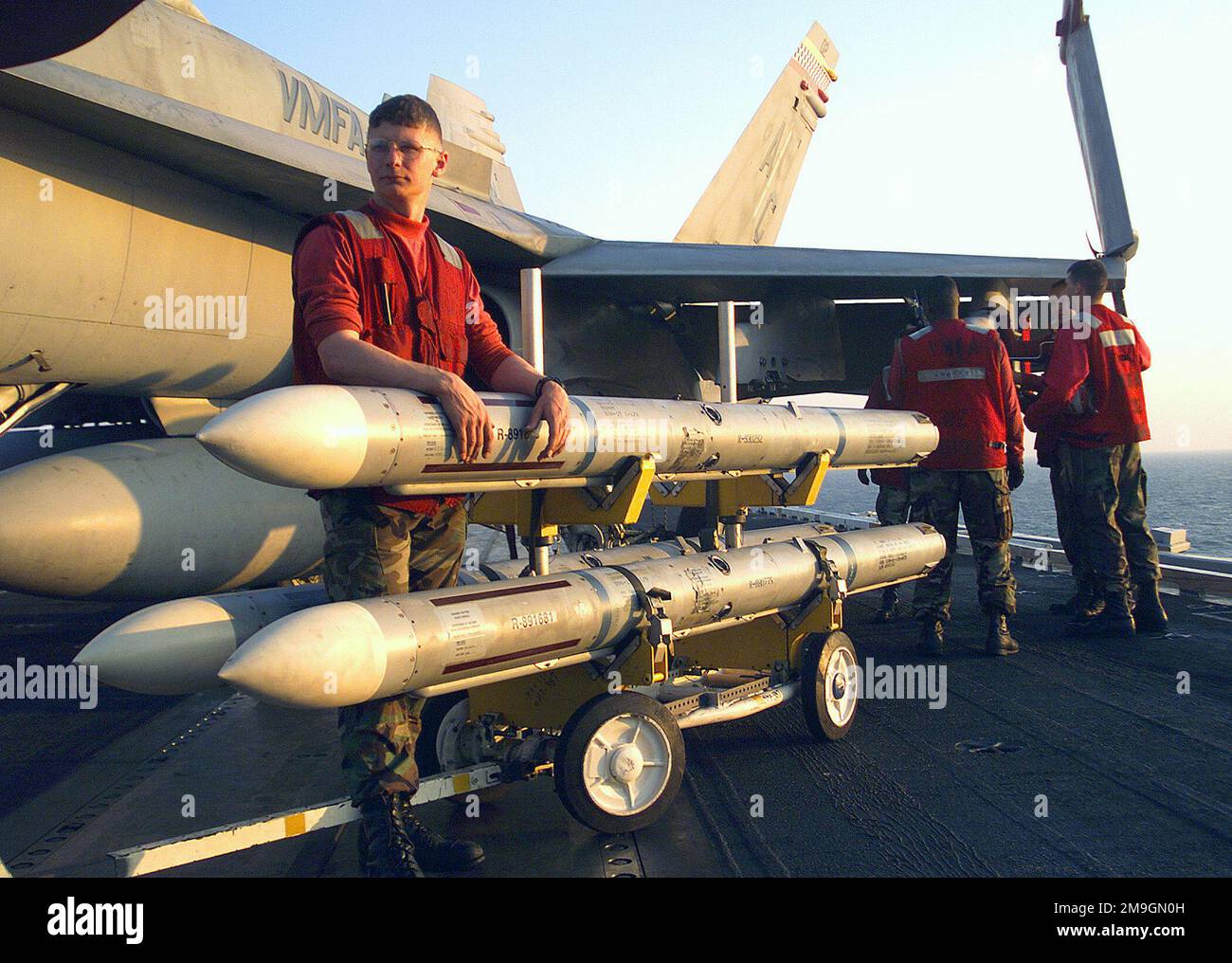 US Marine Corps Lance Corporal Robert Firth from Fighter Attack Marine ...