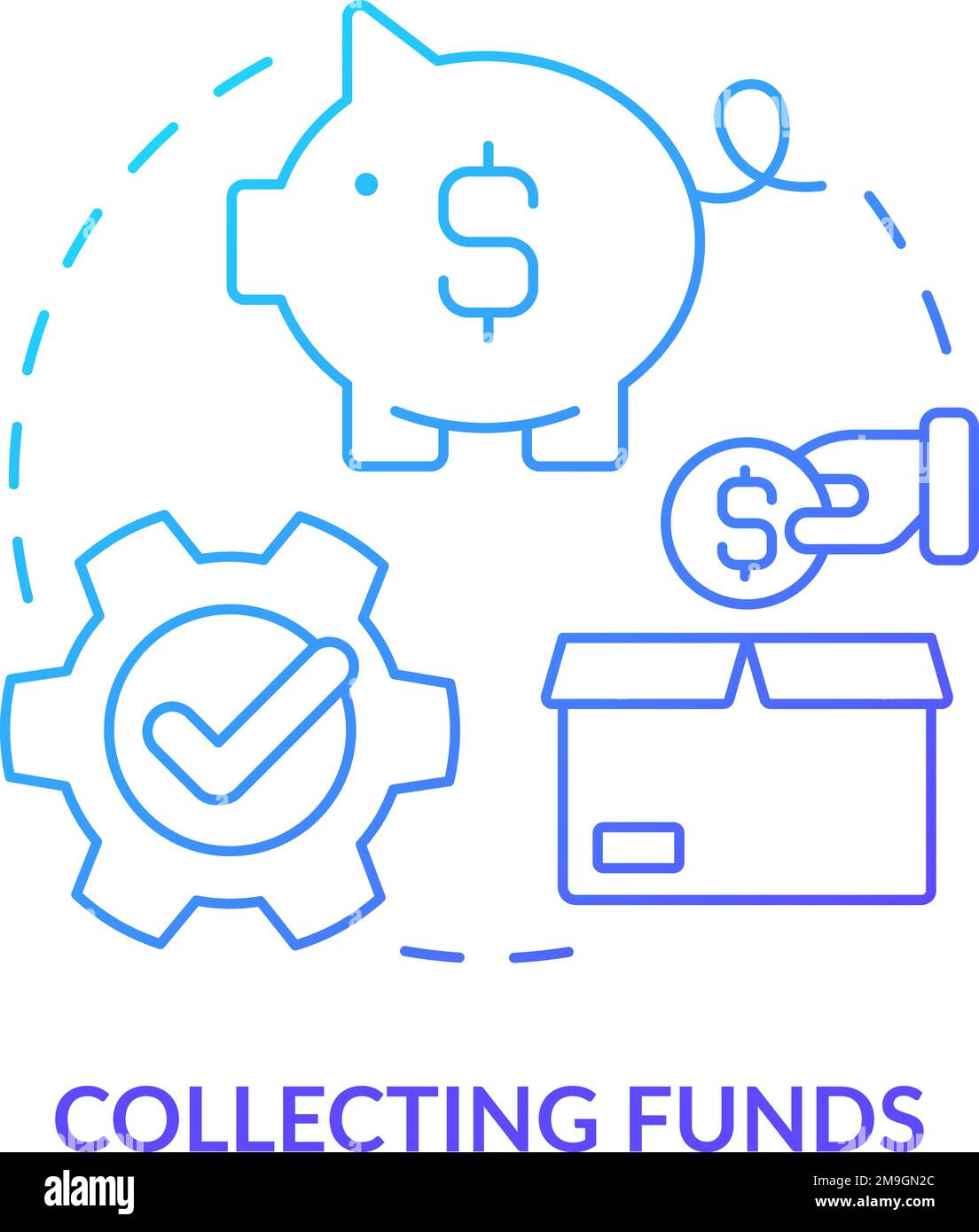 Collecting funds blue gradient concept icon Stock Vector Image & Art ...
