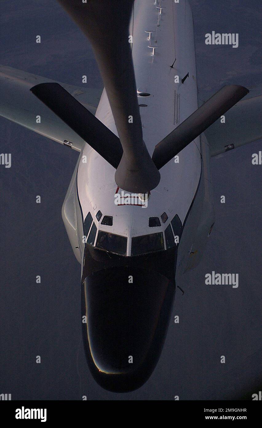 An RC-135 Rivet Joint surveillance aircraft moves into position near ...