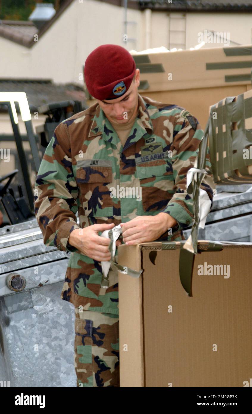 A member of 5th Quarter MASTER (QM) Company, Rhine Ordnance Barracks ...