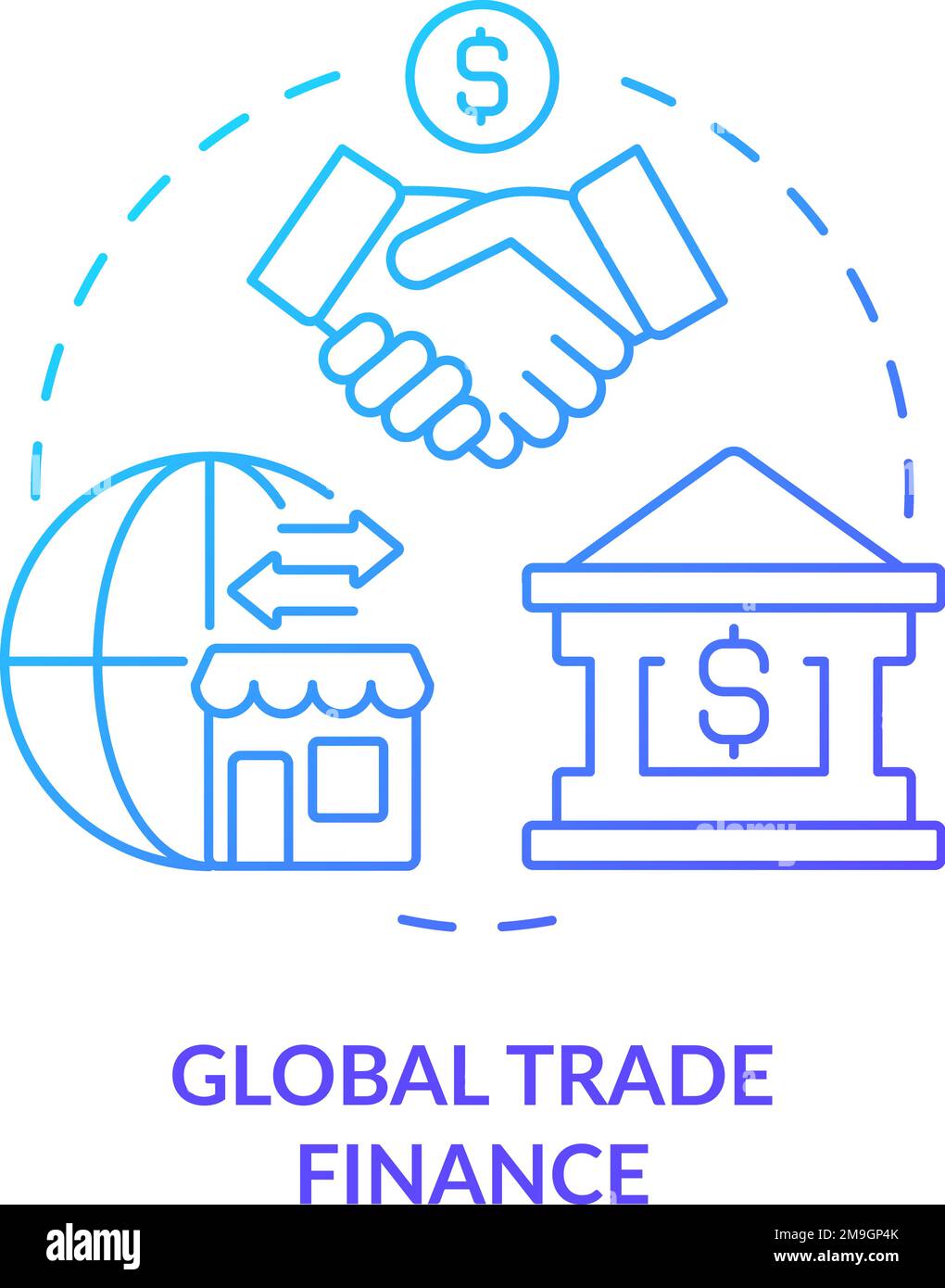 Global trade finance blue gradient concept icon Stock Vector Image ...