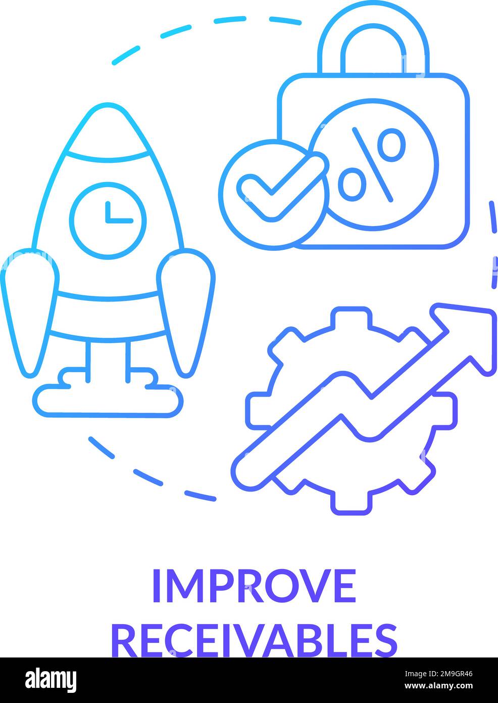 Improve receivables blue gradient concept icon Stock Vector Image & Art - Alamy