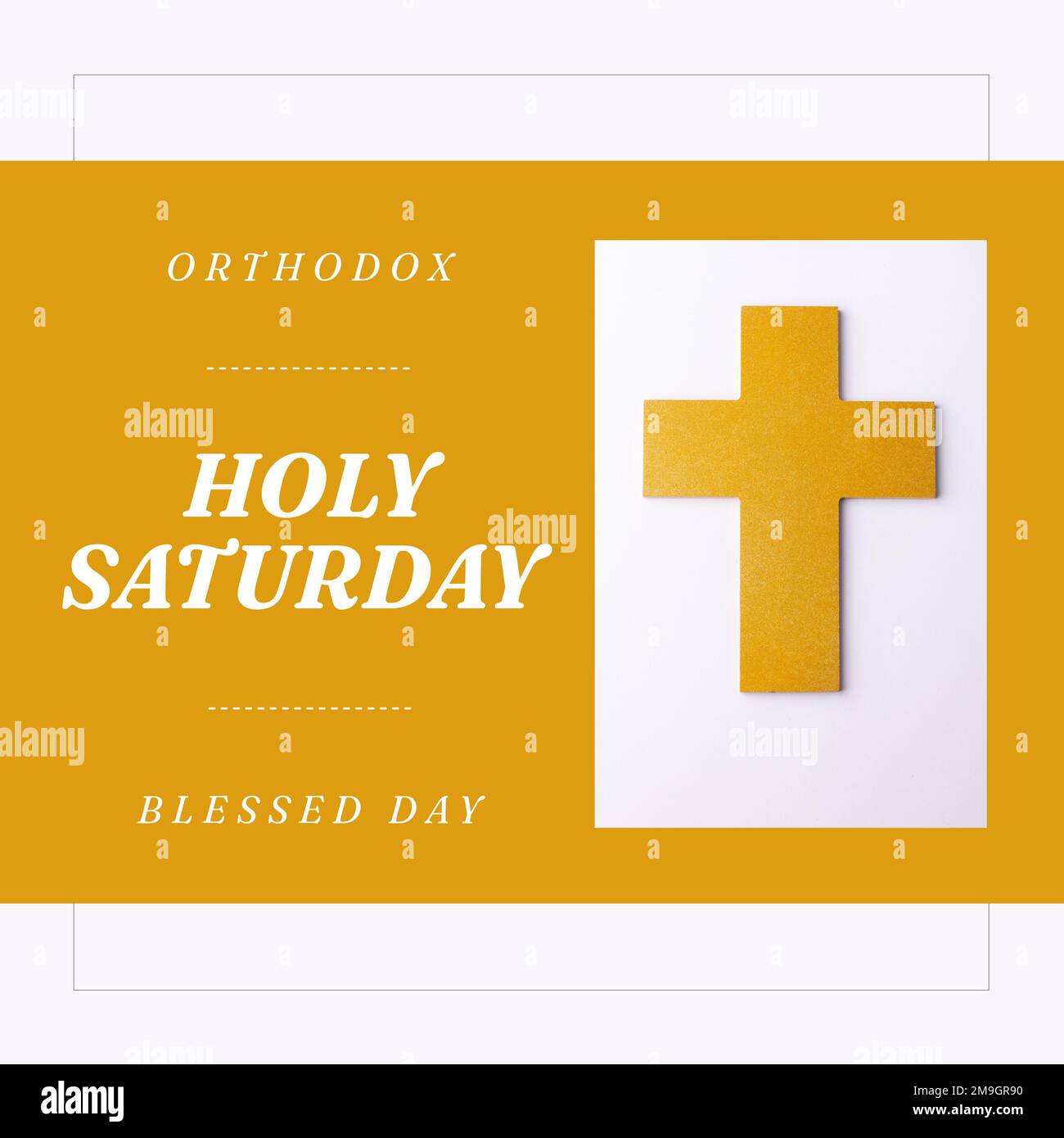 Composition of orthodox holy saturday text over cross Stock Photo - Alamy