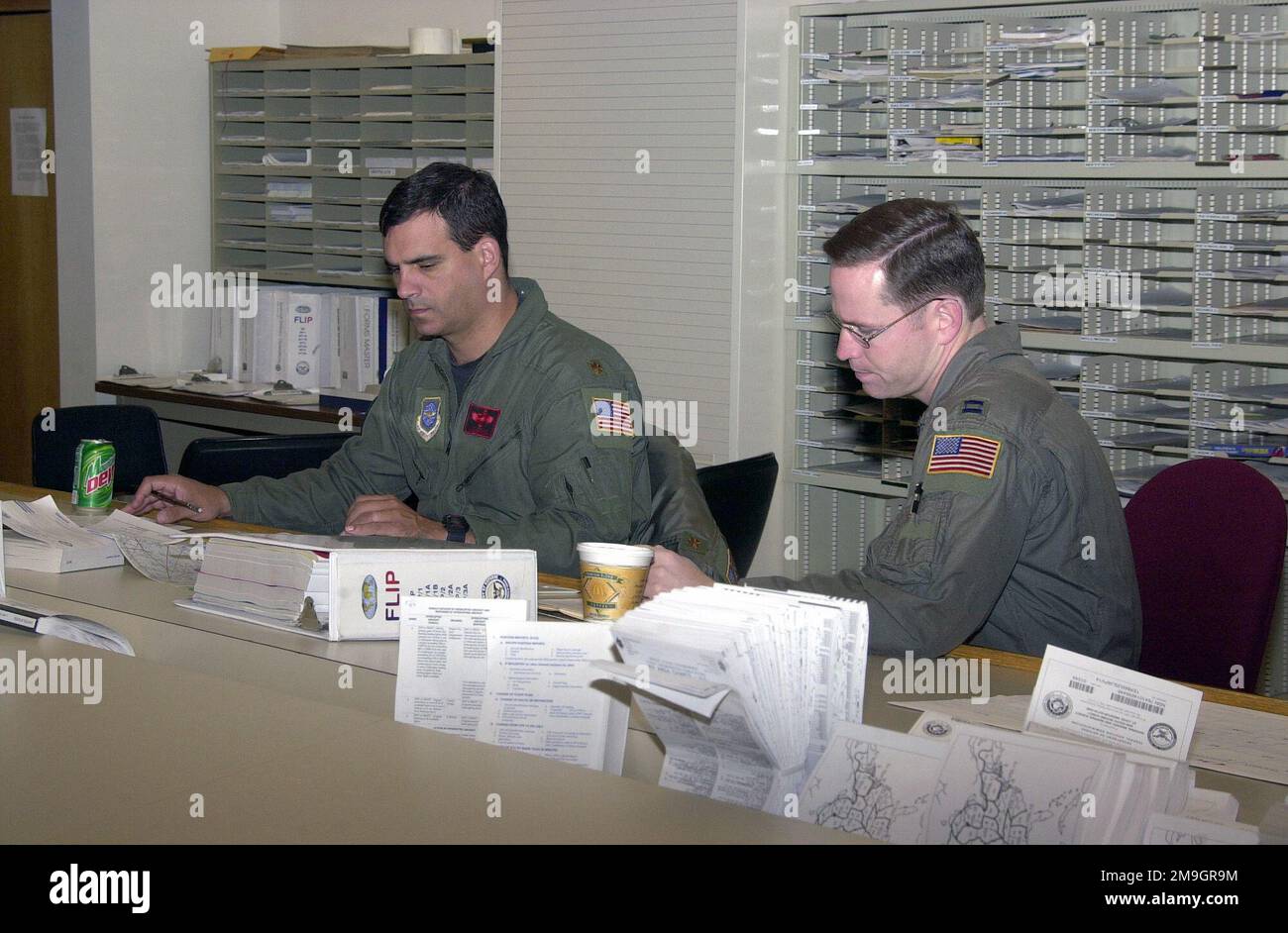 Before stepping to their KC-135R Stratotanker, Major Steve Burke, USAF ...