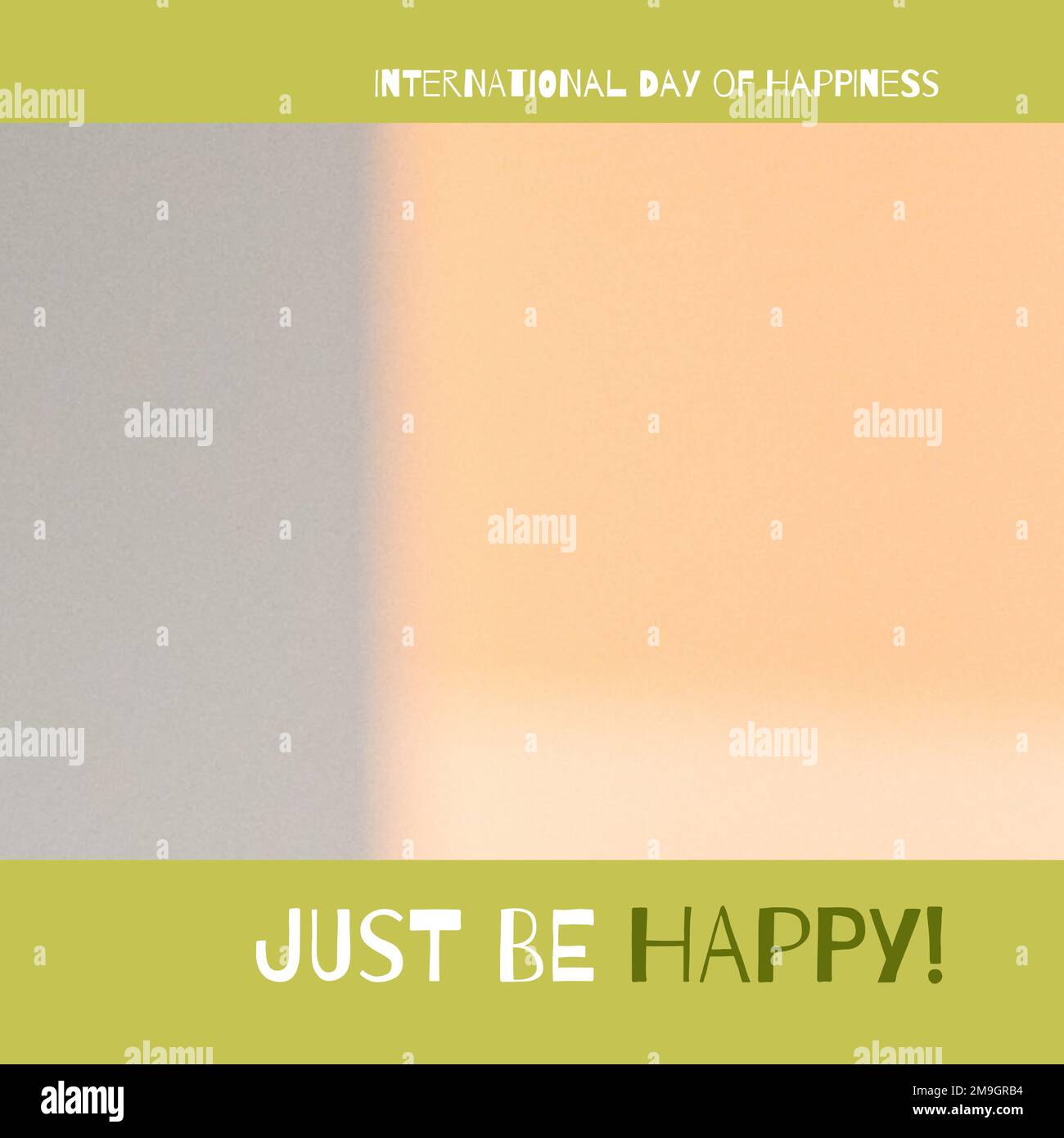 Composition of just be happy and international day of happiness text ...