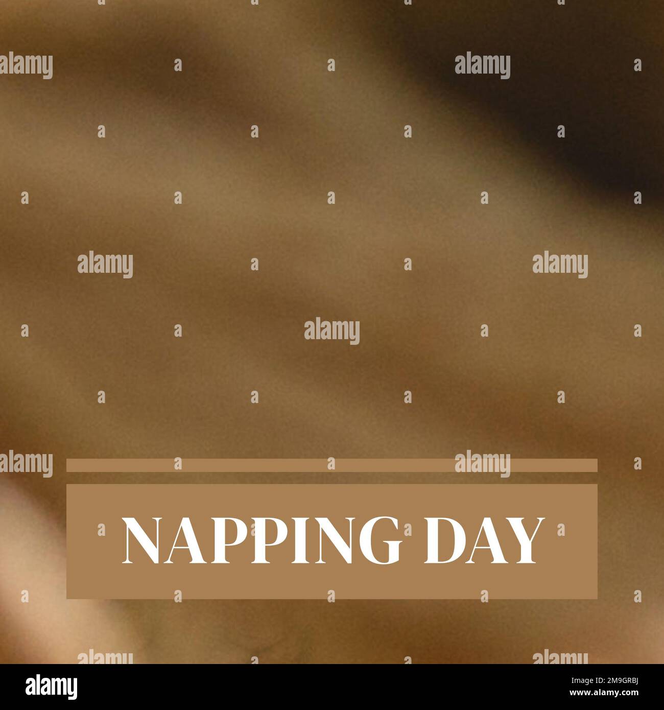Composition of national napping day text over brown background Stock ...