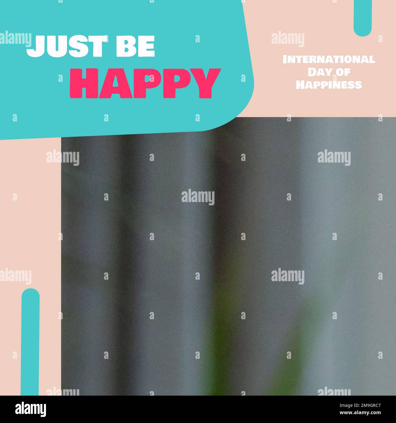 Composition of just be happy and international day of happiness text ...