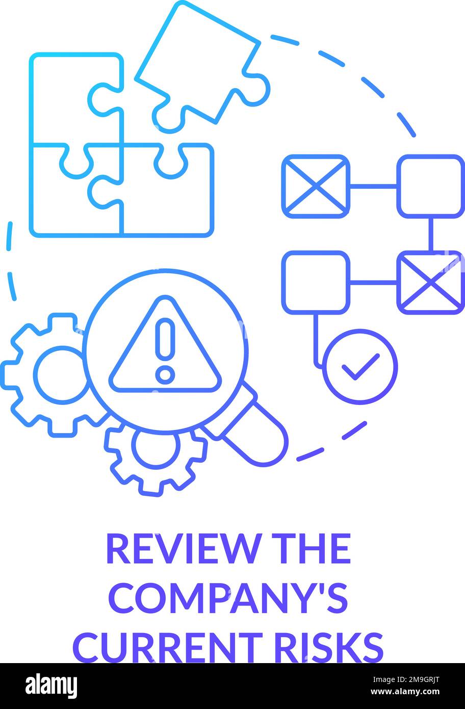 Review company current risk blue gradient concept icon Stock Vector ...