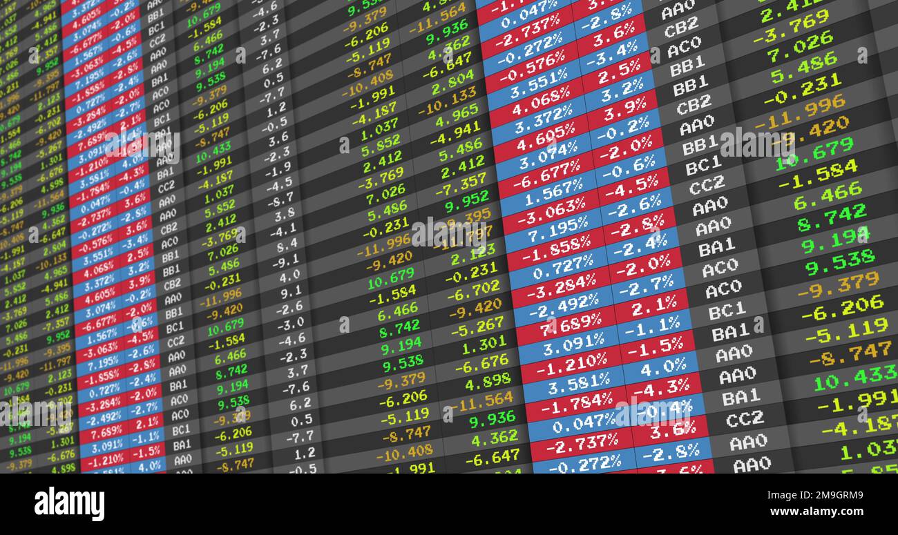 Image of stock market numbers changing on grey background Stock Photo ...