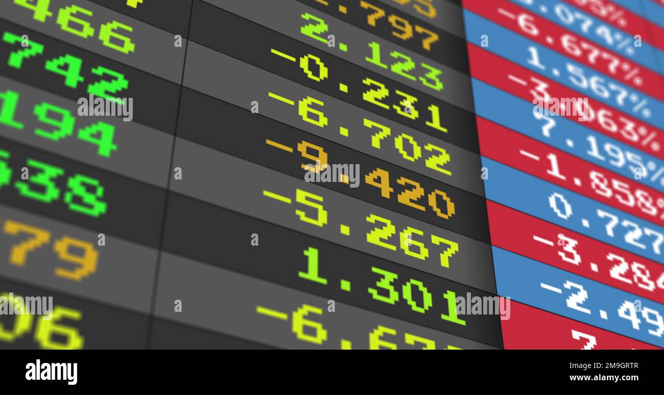 Image of stock market numbers changing on black background Stock Photo ...