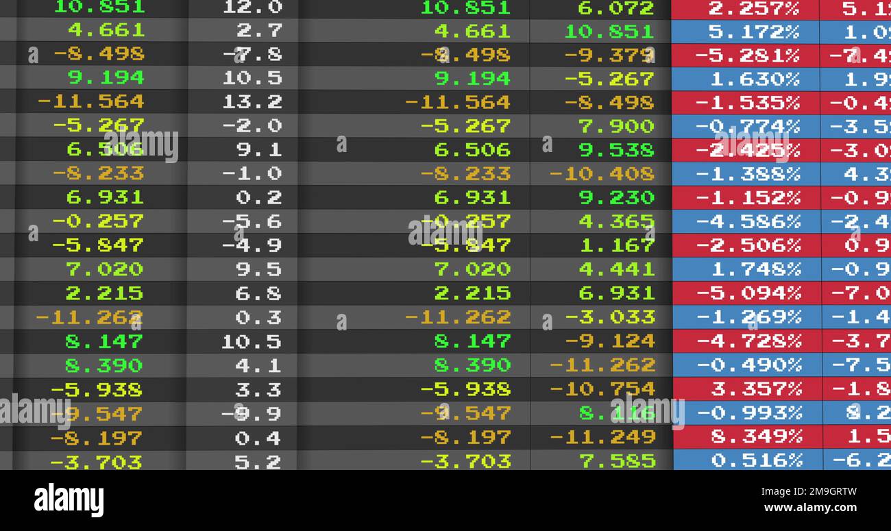 Image of stock market numbers changing on black background Stock Photo ...
