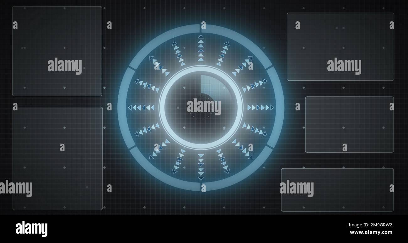 Image of gr code and data processing on digital screen Stock Photo - Alamy