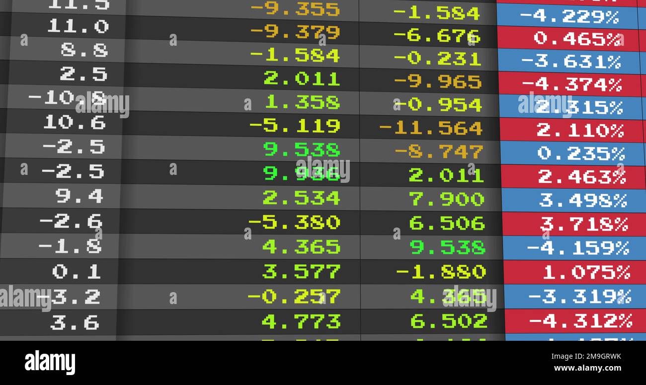Image of stock market numbers changing on black background Stock Photo ...