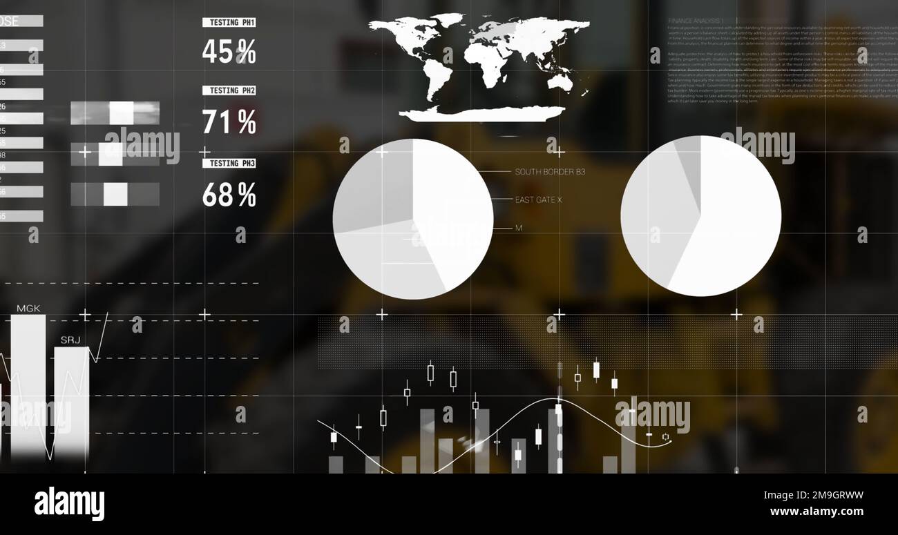 Image of financial data processing over payment terminal Stock Photo ...
