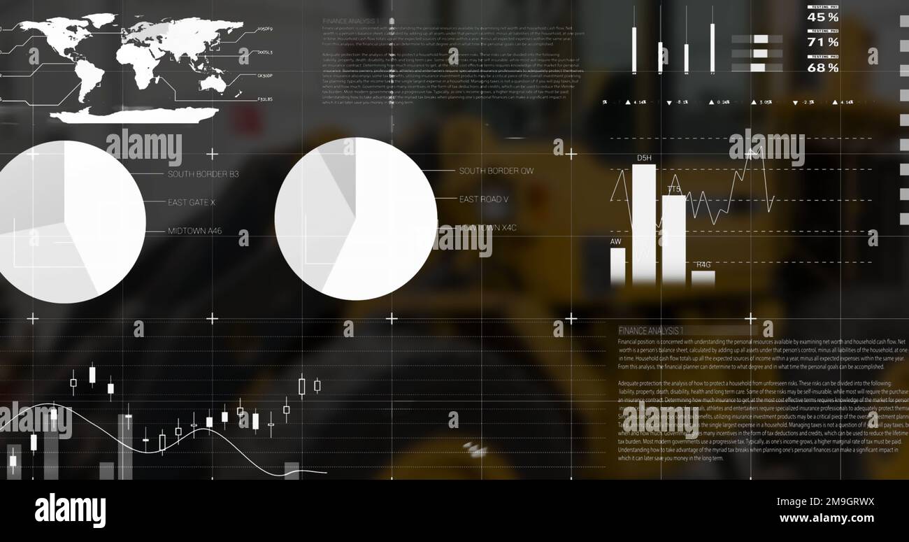 Image of financial data processing over payment terminal Stock Photo ...