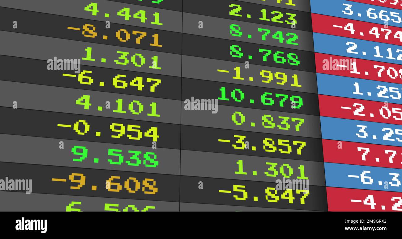 Image of stock market numbers changing on black background Stock Photo ...