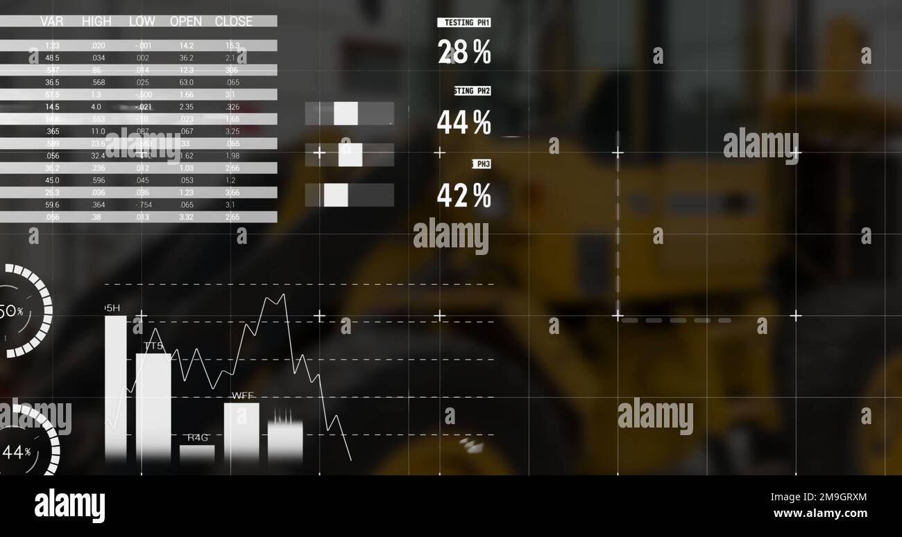 Image of financial data processing over payment terminal Stock Photo ...