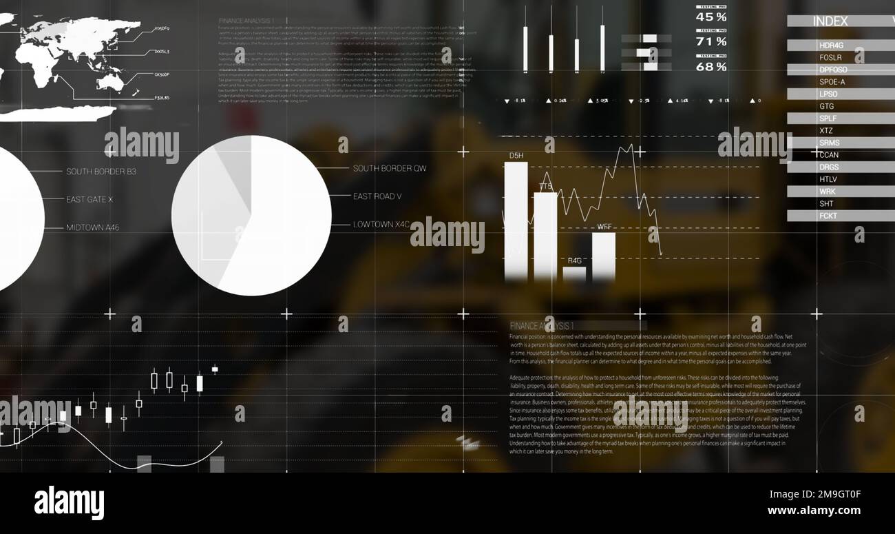 Image of financial data processing over payment terminal Stock Photo ...