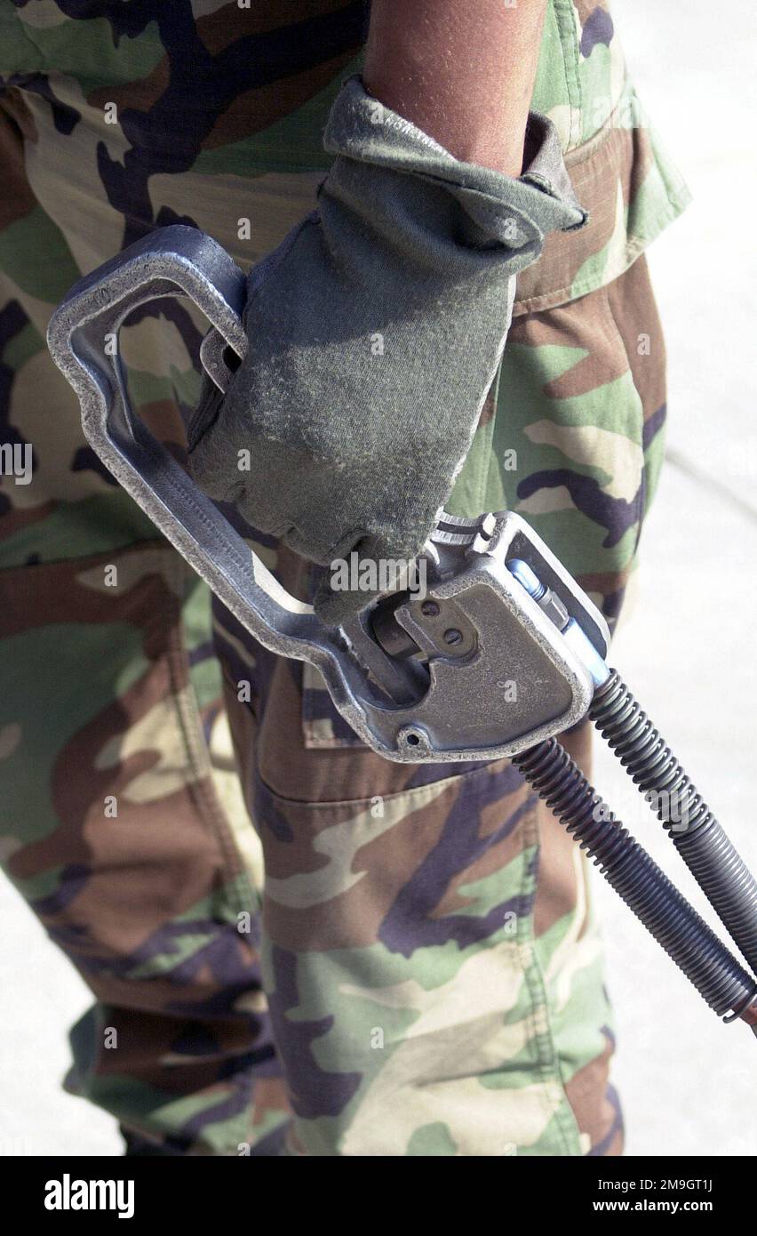 A close-up of the "Dead-man" switch. This switch will instantly turn ...