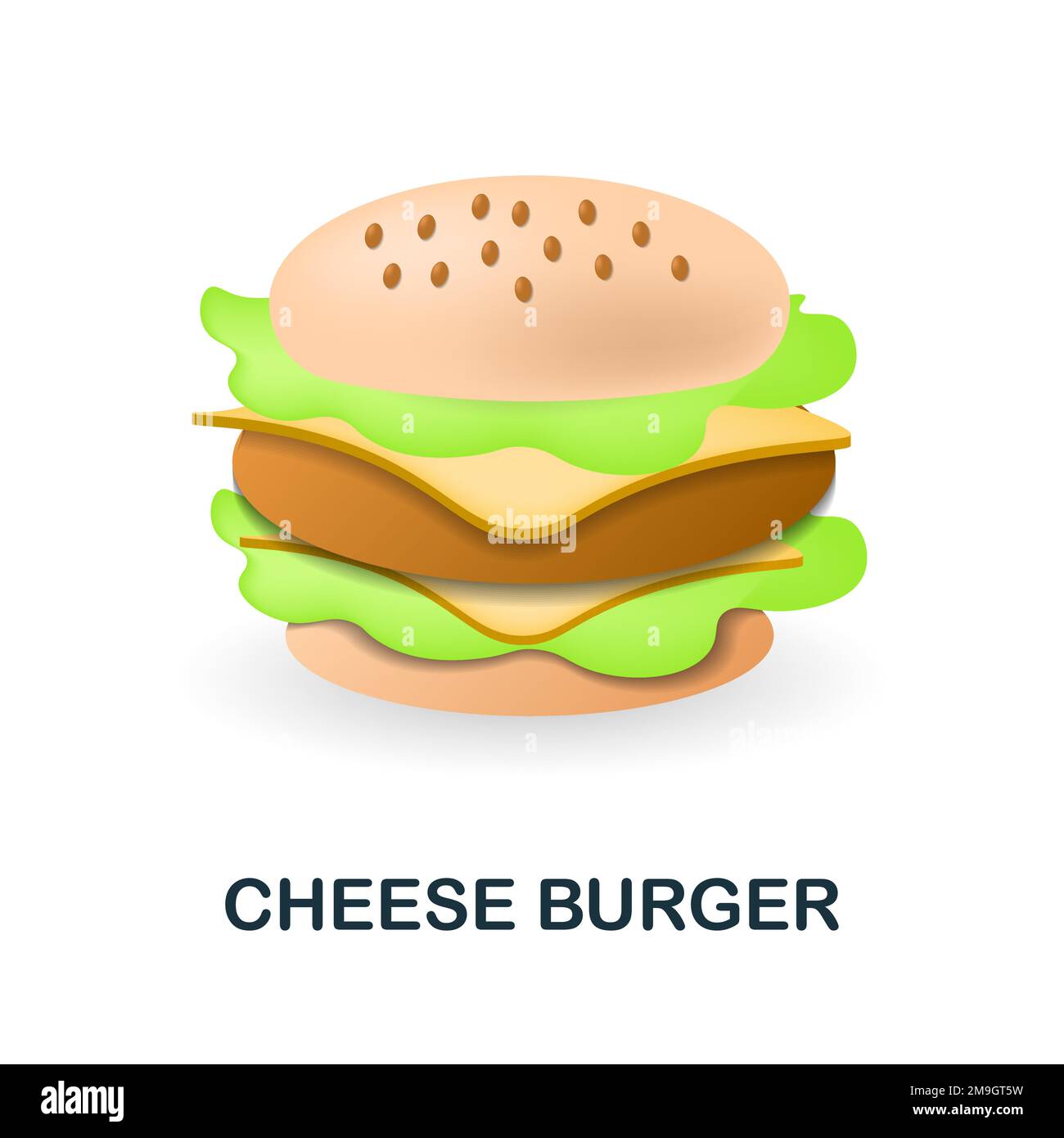 Cheese Burger icon. 3d illustration from fast food collection. Creative ...