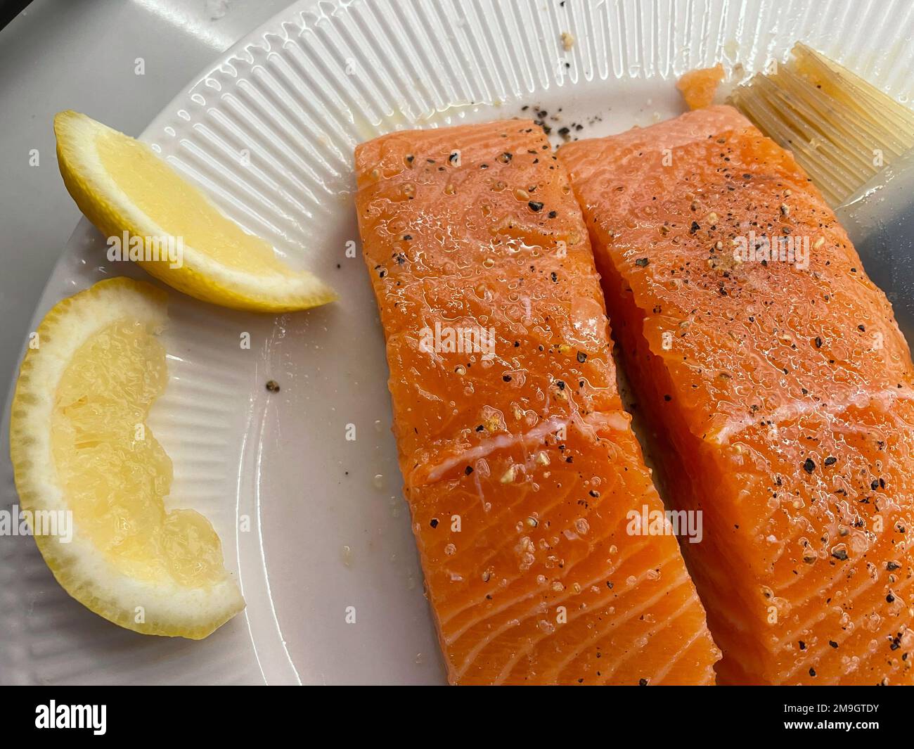 Close-up, Fresh Salmon Fillet Stock Photo - Alamy