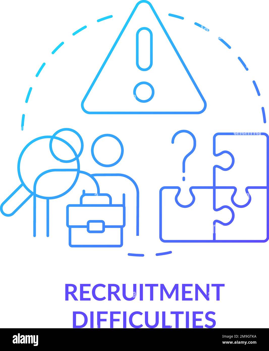 Recruitment difficulties blue gradient concept icon Stock Vector Image & Art - Alamy
