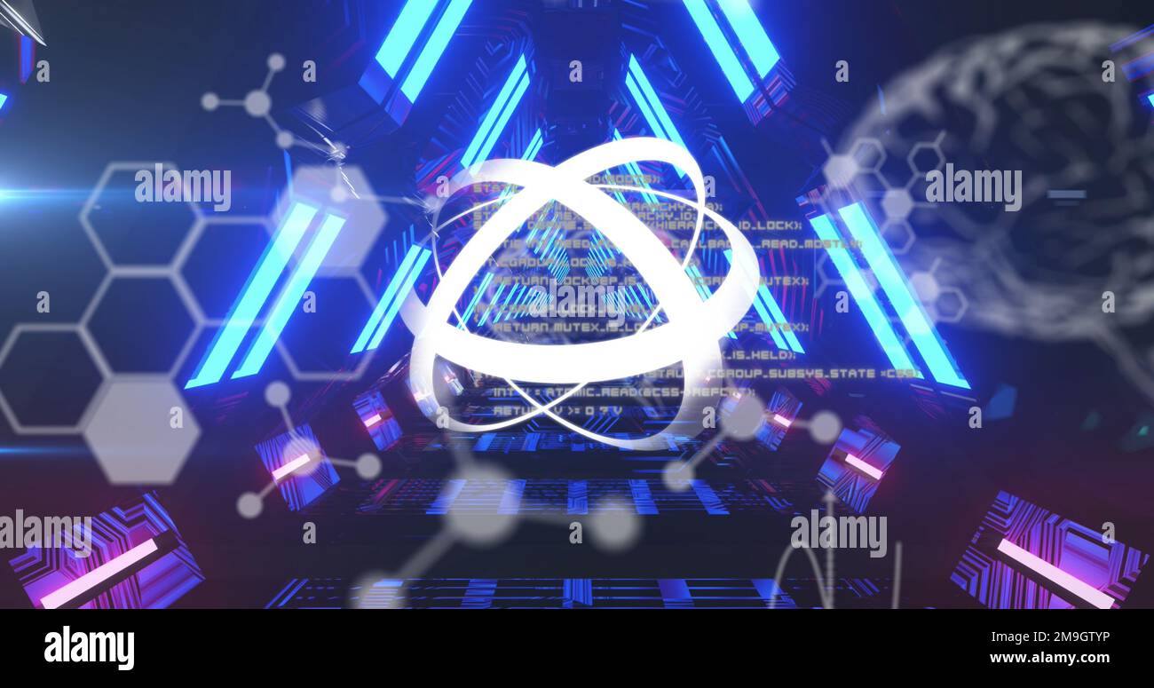 Image of qr code neon tunnel kaleidoscopic shapes Stock Photo - Alamy