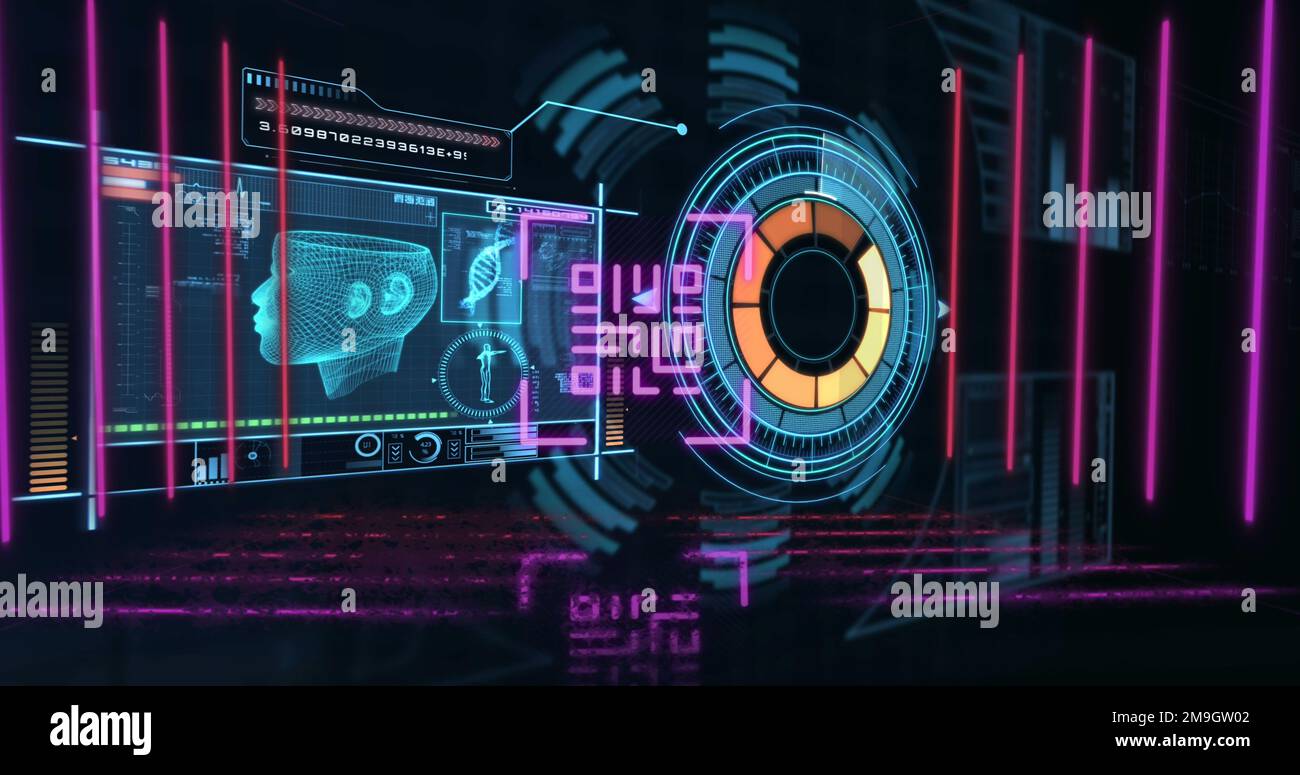 Image of qr code over digital interface Stock Photo - Alamy