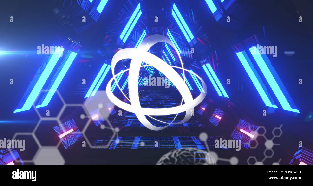 Image of qr code neon tunnel kaleidoscopic shapes Stock Photo - Alamy