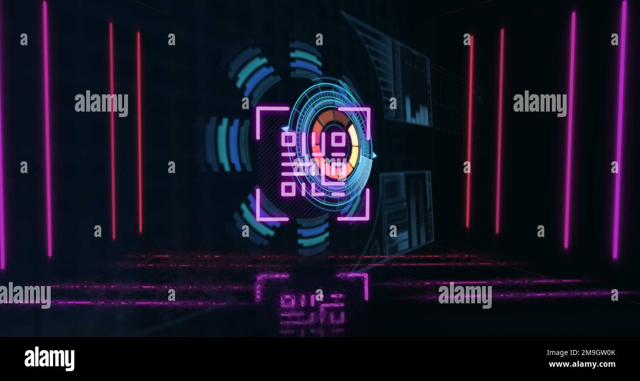 Image of qr code over digital interface Stock Photo - Alamy