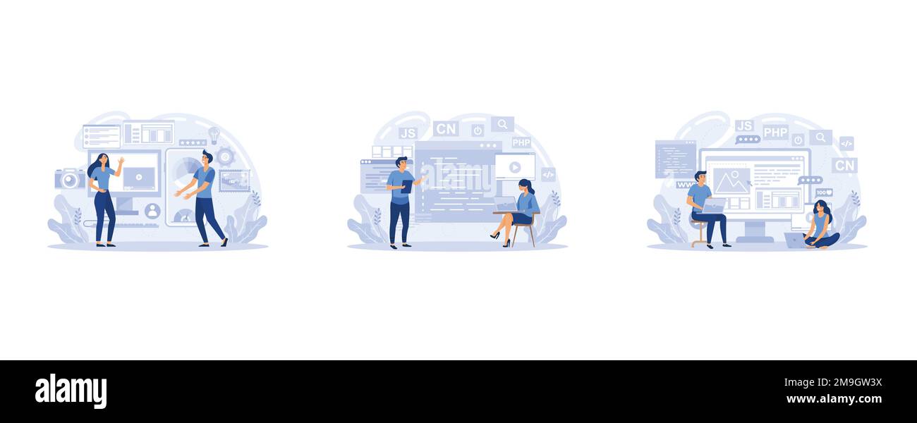 Mobile application development process, Creative concept website ... Mobile application development process, Creative concept website ...