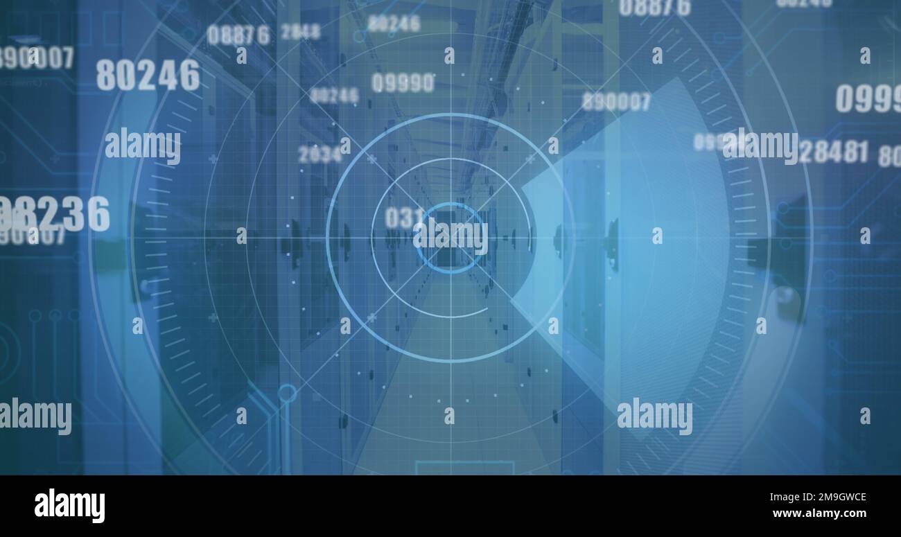 Image of scope scanning and data processing over stock market Stock ...