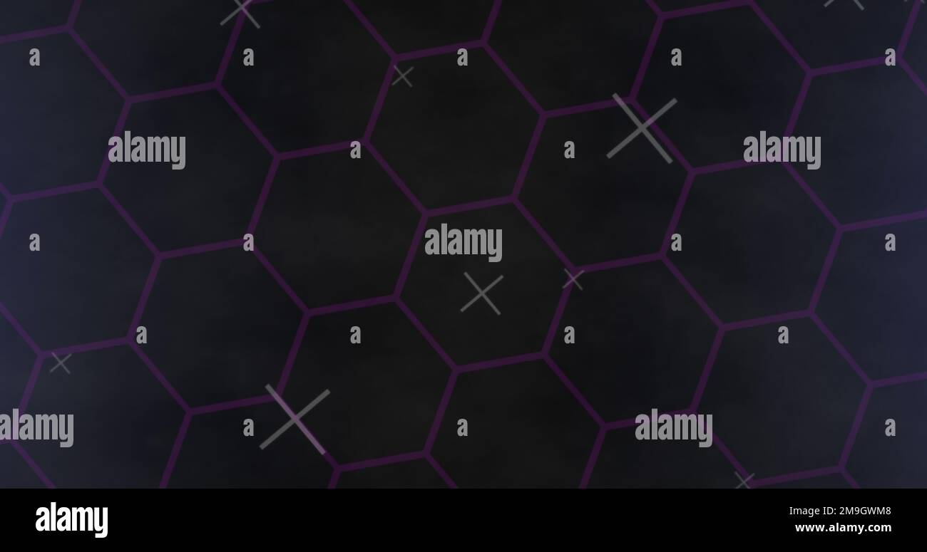 Composition of markers and data processing over hexagons Stock Photo ...