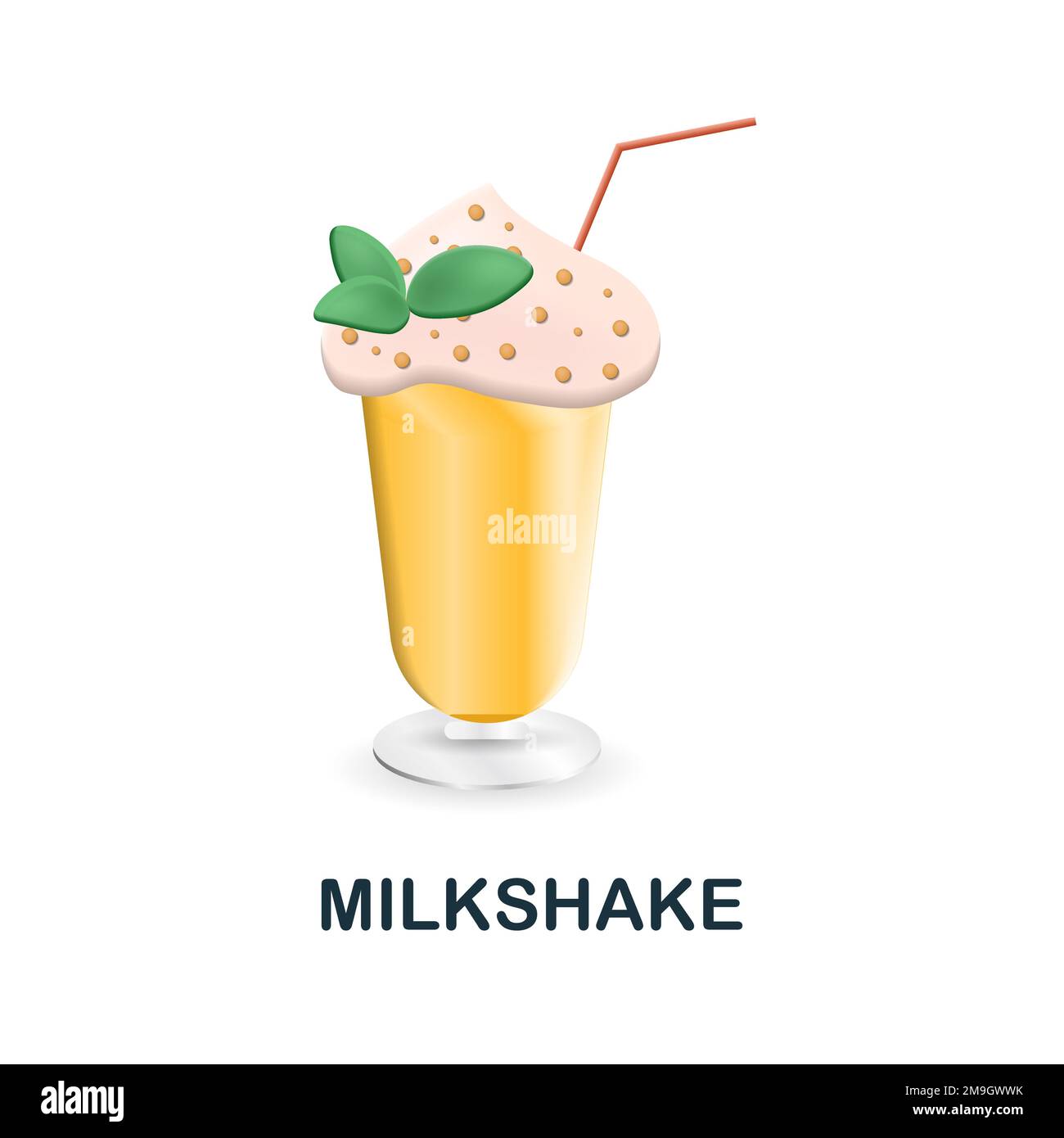 Milkshake icon. 3d illustration from fast food collection. Creative ...