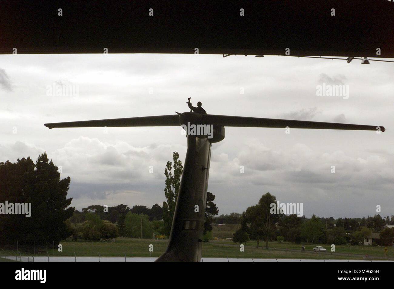 The tail spotter on a C-141C Starlifter from March Air Reserve Base ...