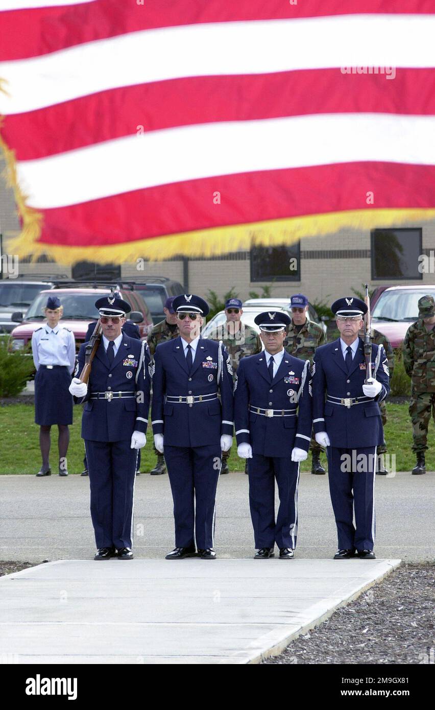 The 121st Air Refueling Wings Color Guard stands in remembrance, at a ...