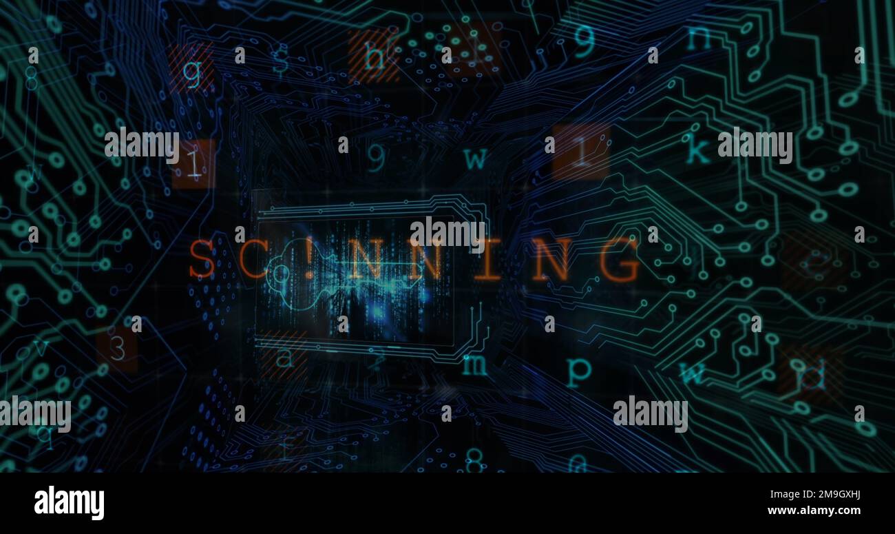 Image Of Online Security Warning Data Processing On Computer Circuit