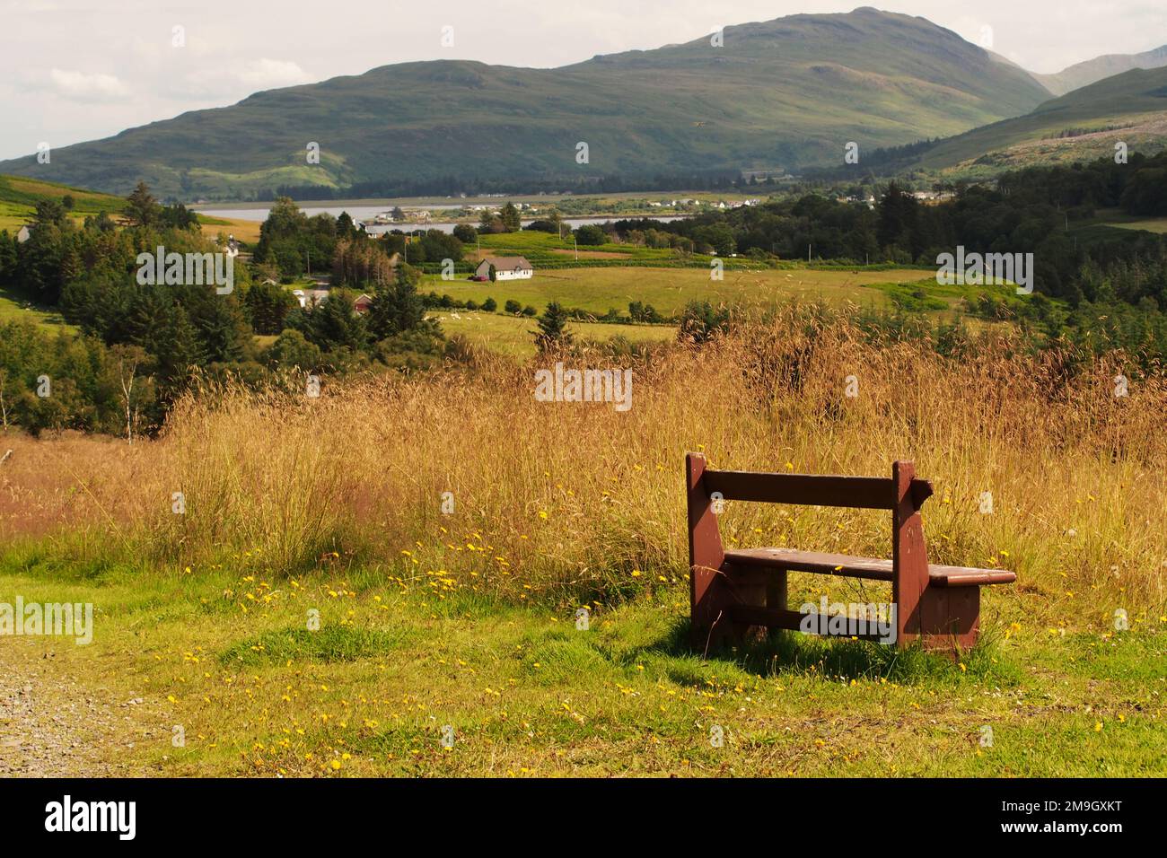 View looking across Glen Aros from north to south across to Salen pier ...